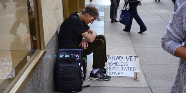 Homeless Vets work for a living