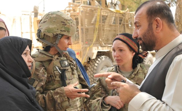 military women on the front lines